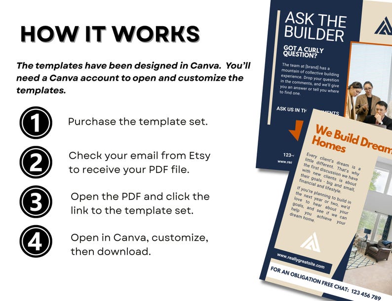 Builders Social Media Post Templates | Canva Editable | Navy Blue ...