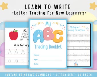 Kids ABC Tracing- Learn to Write - Etsy