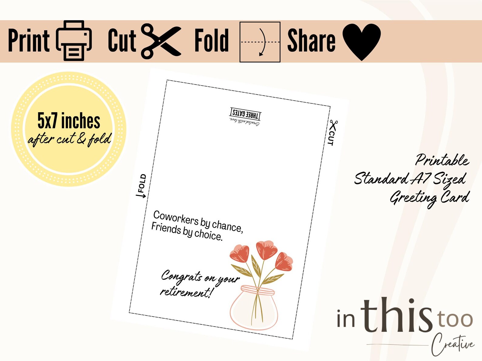 Printable Retirement Card: Floral Congratulations (digital Download) - Etsy
