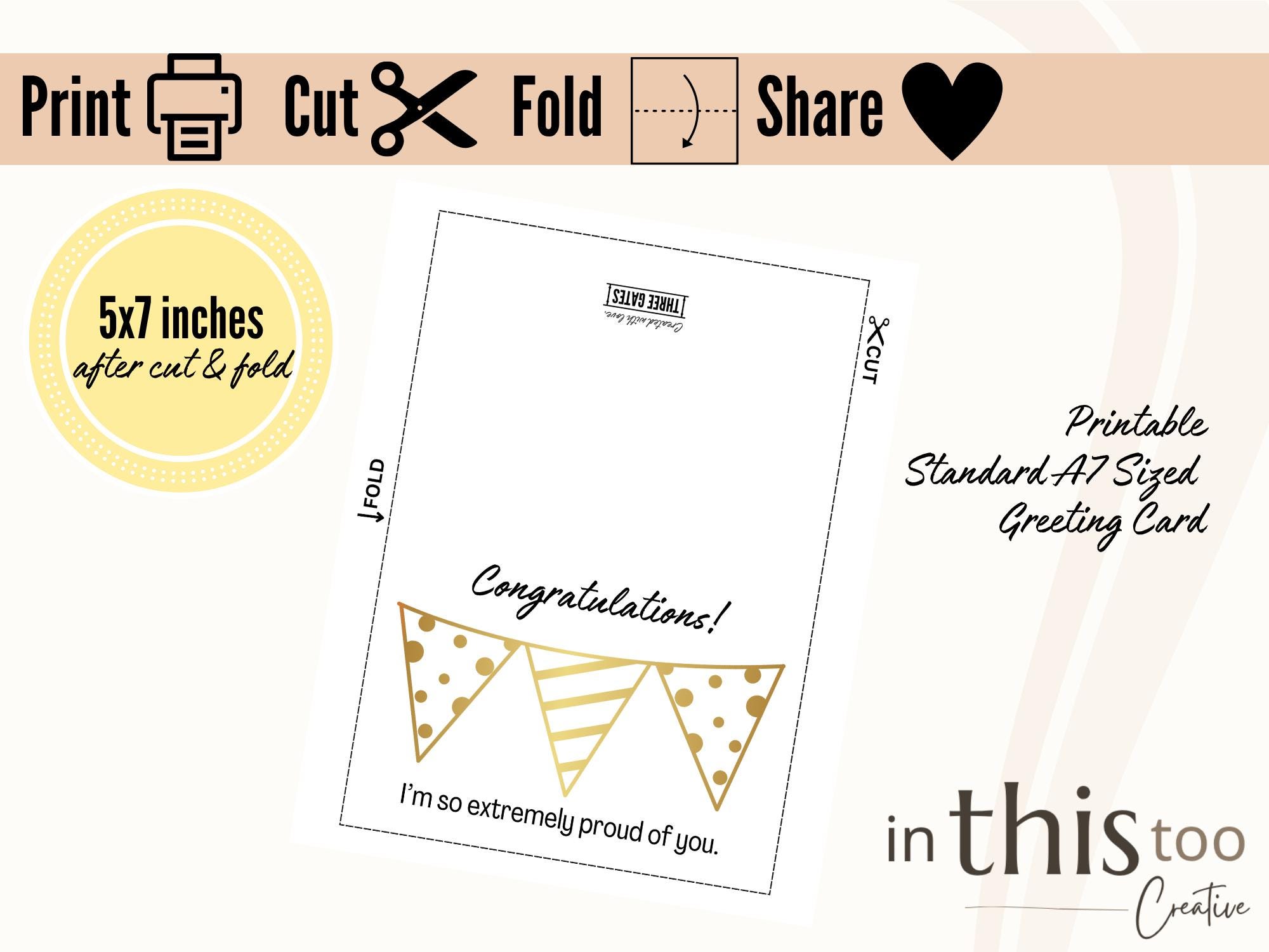 Printable Congratulations Card: Achievement Celebration (digital ...