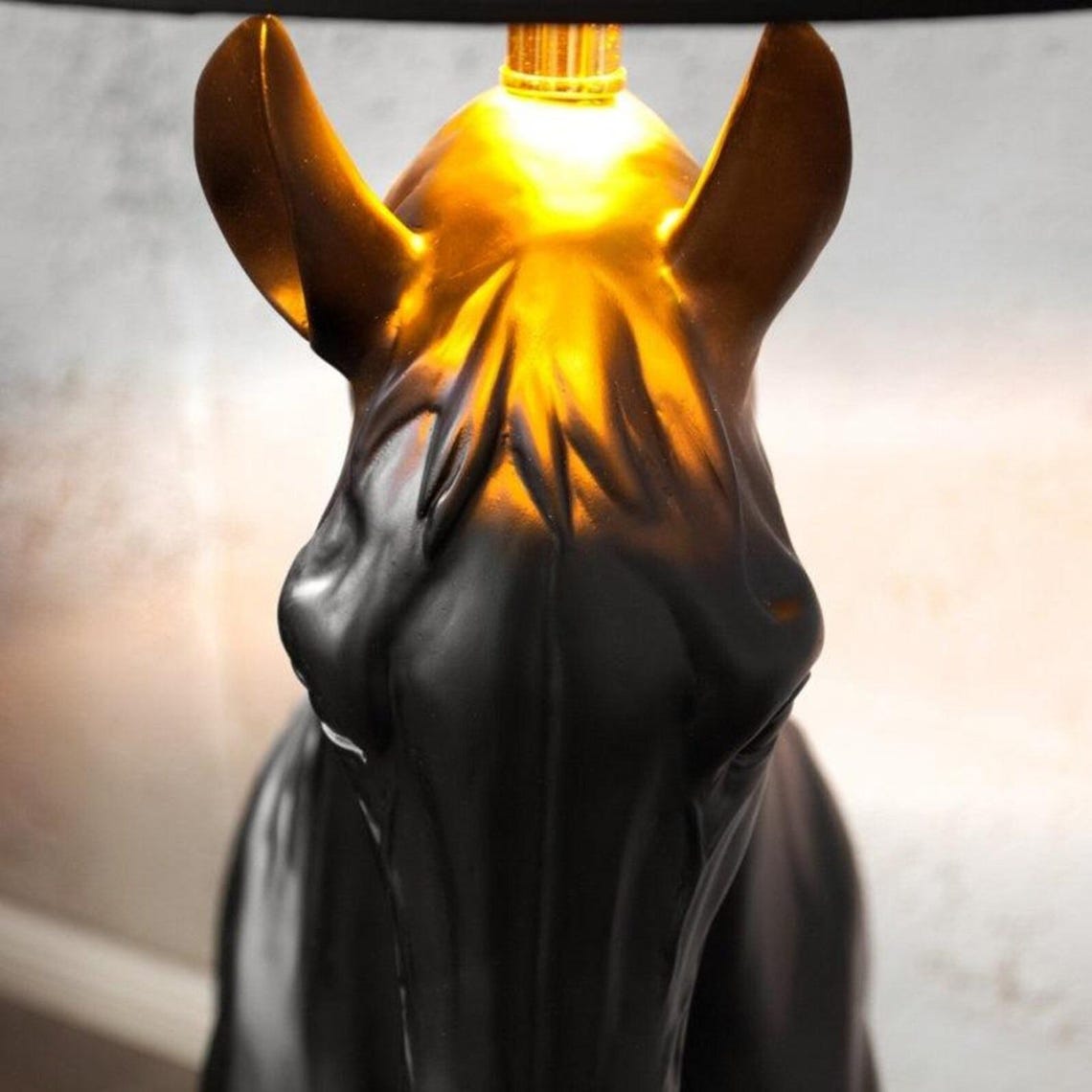 Black Horse Floor Lamp Modern Equestrian Sculpture | Contemporary Home ...