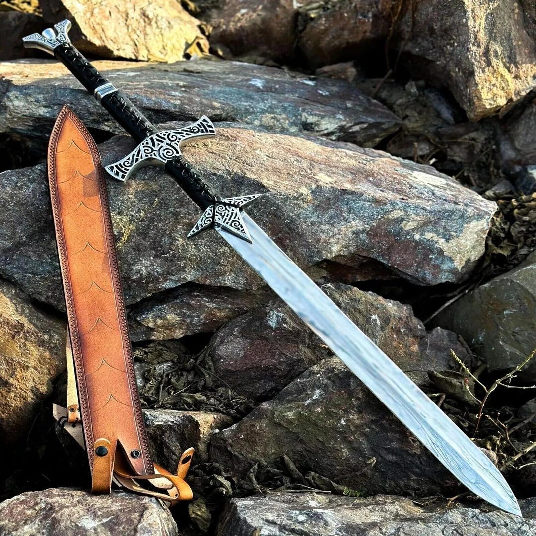 Handmade Dragon Born Sword, Fantasy Viking Sword, Damascus Steel Blade ...