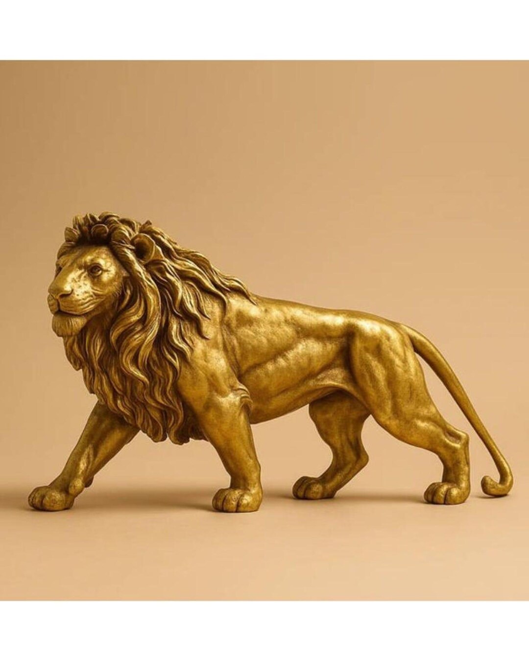 The Wild March Lion Sculpture | Handmade Polyresin Lion Decor ...