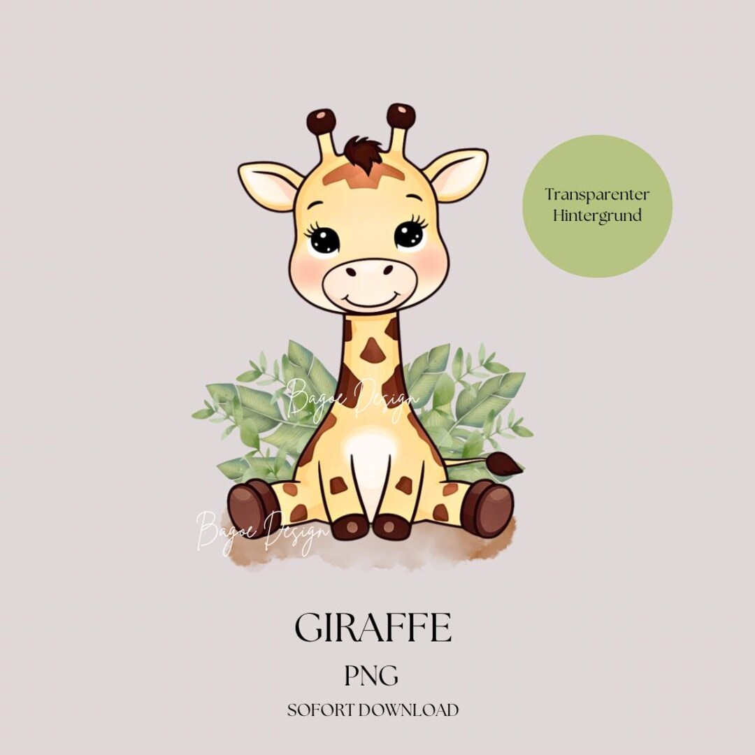 Cute Giraffe PNG, Digital Download, Safari, Nursery Illustration ...