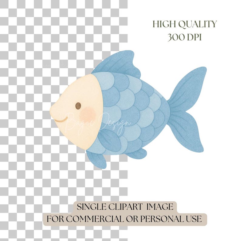 Rainbow Fish Clipart | Watercolor Fish PNG | Cute Sea Creatures Digital ...