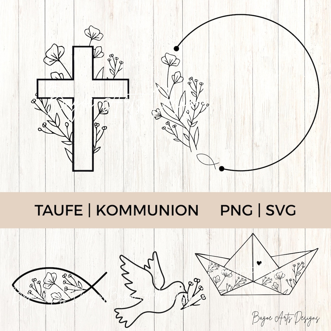 Baptism Communion First Communion Plotter File Set / Laser File SVG ...