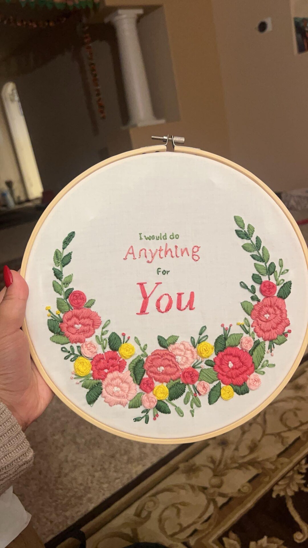 Custom Hand-embroidered Loop With Floral Design - Etsy