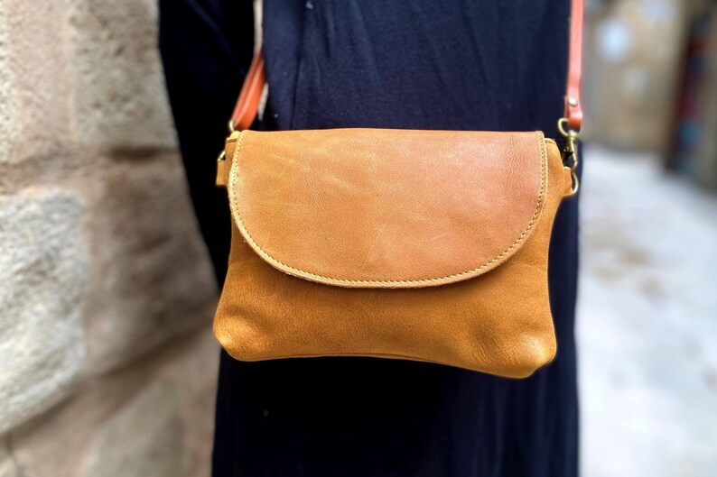 Small , Tiny Leather Crossbody Purse: Mini Cell Phone Bag, Adjustable ...