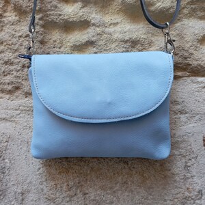 Fresh Summer Colors Leather Purse. Mini Leather Bag. Small Blue Color ...