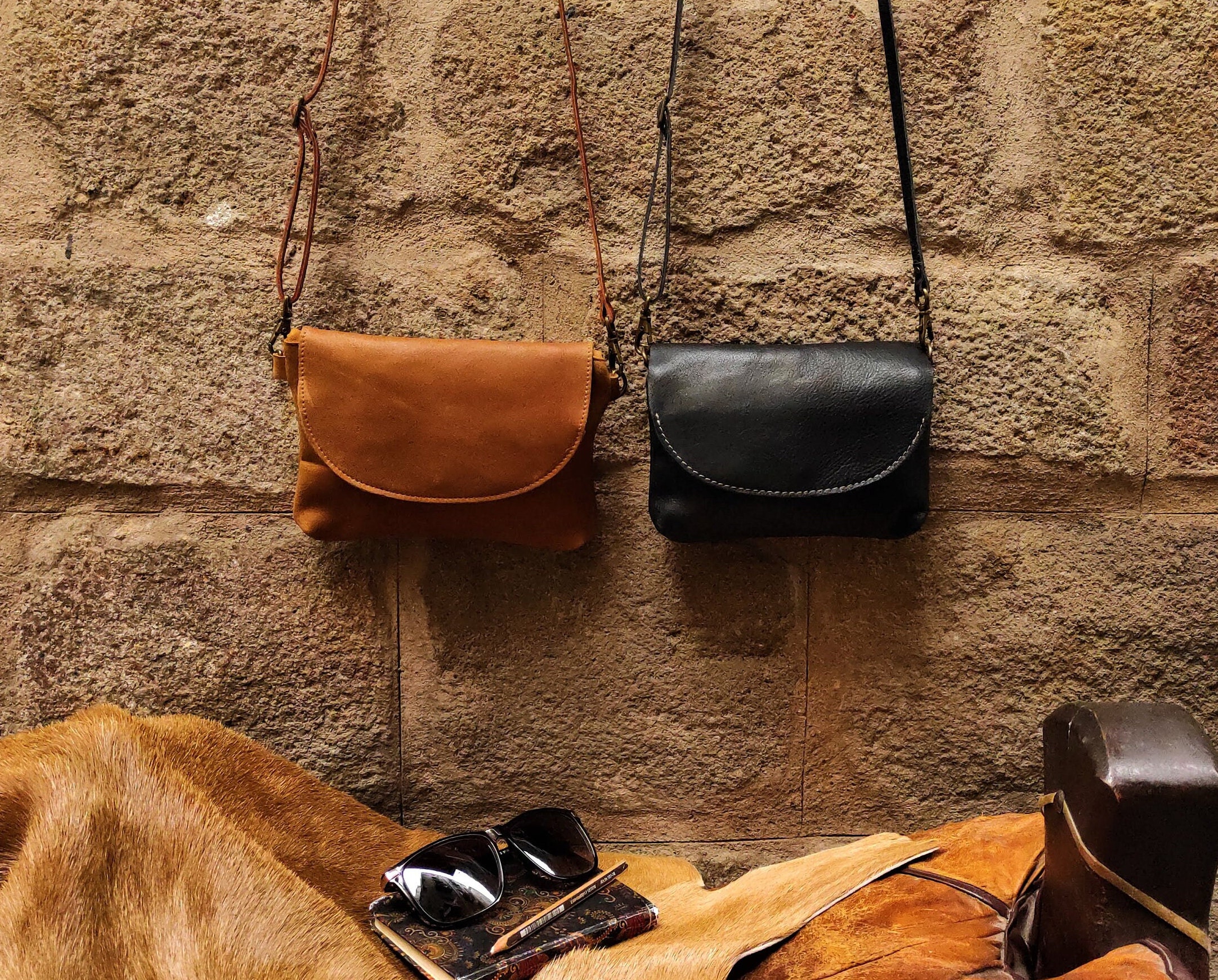 Small , Tiny Leather Crossbody Purse: Mini Cell Phone Bag, Adjustable ...