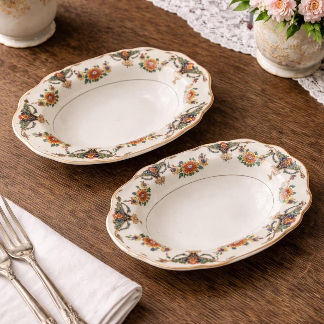 Antique Royal Ivory Minerva Oval Vegetable Bowls John Maddock England ...