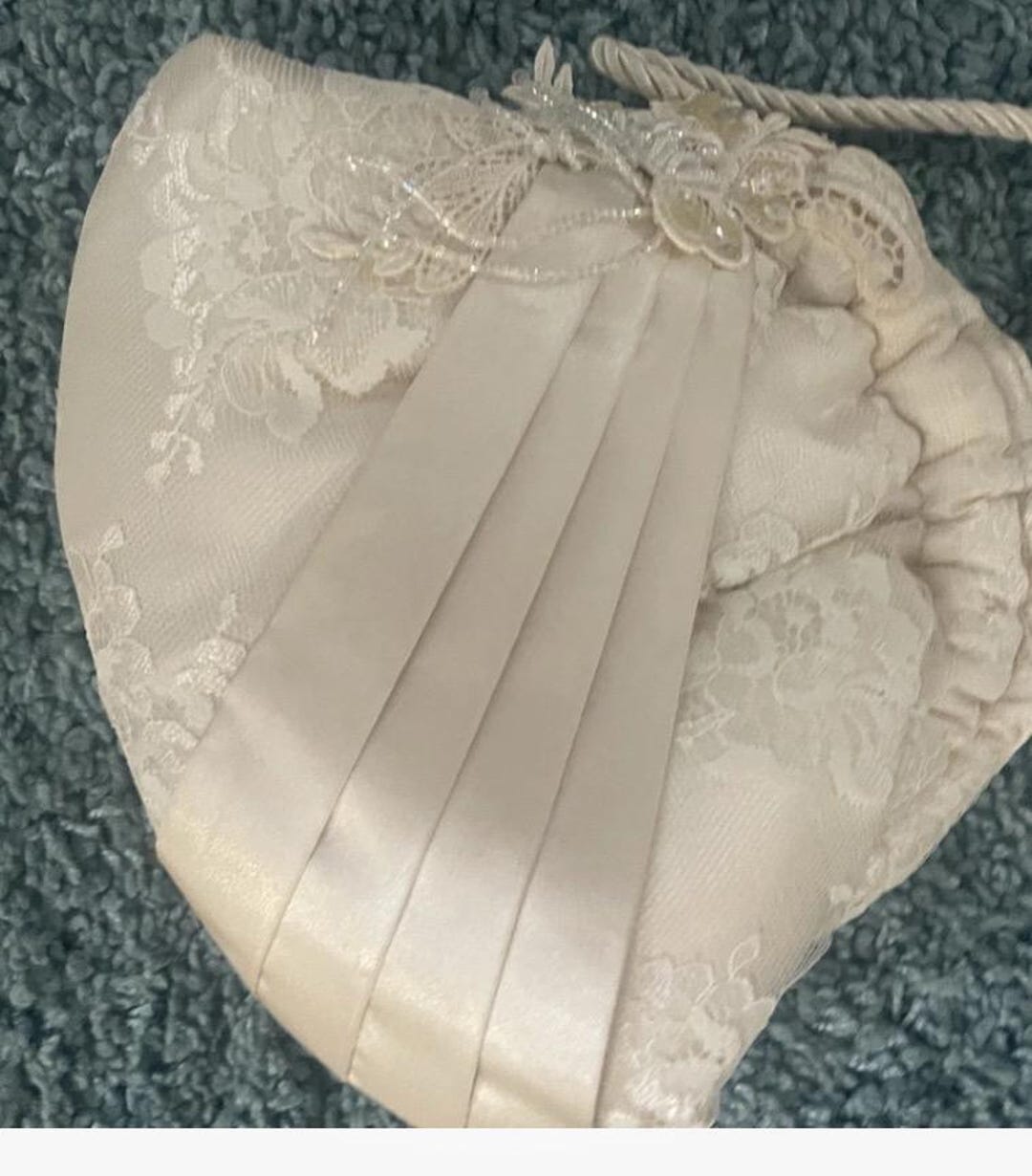 Vintage Ivory Lace Drawstring Purse | Bridal Evening Bag | Victorian ...