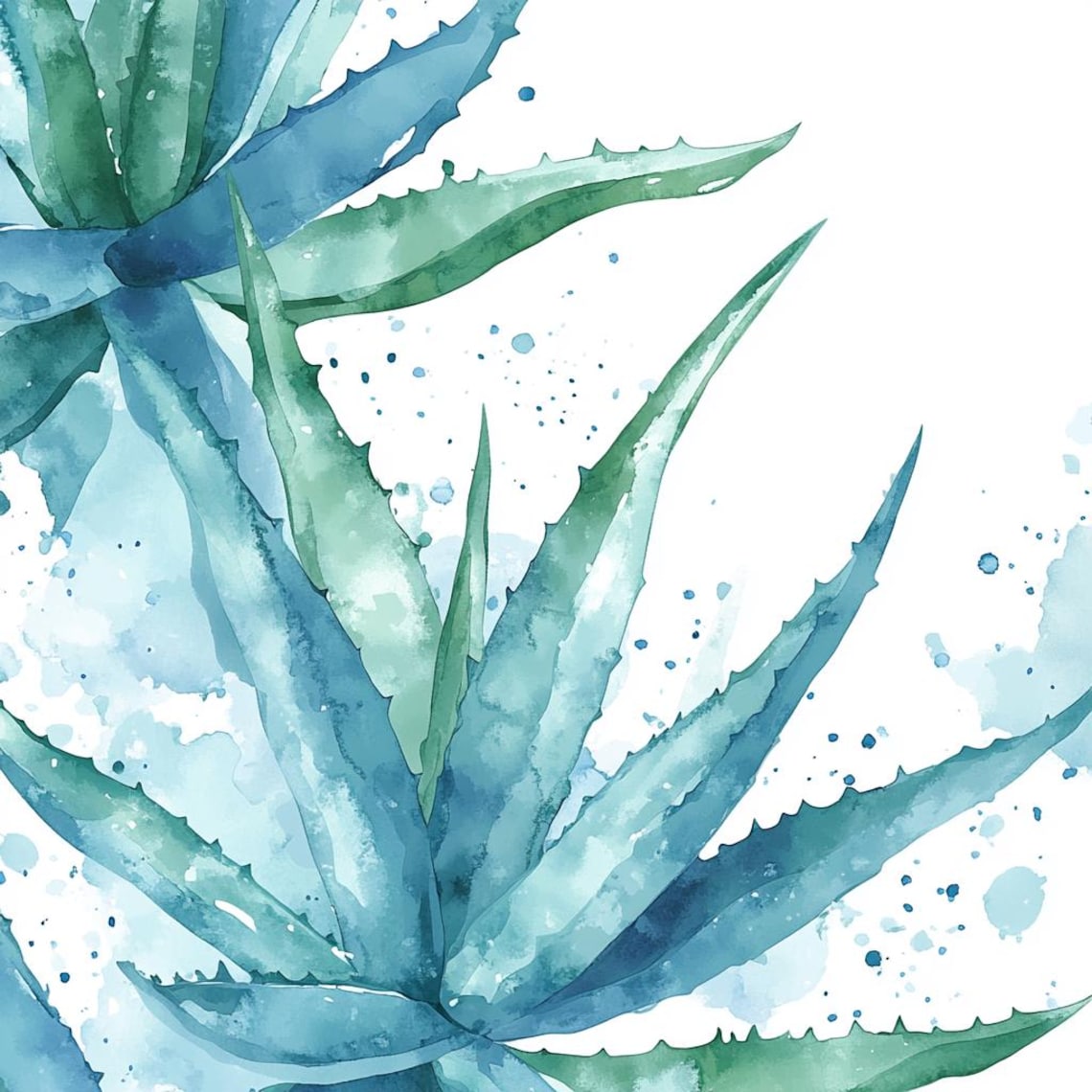 12 Watercolor Aloe Vera Prints, Plant Clipart, Minimalistic Art ...