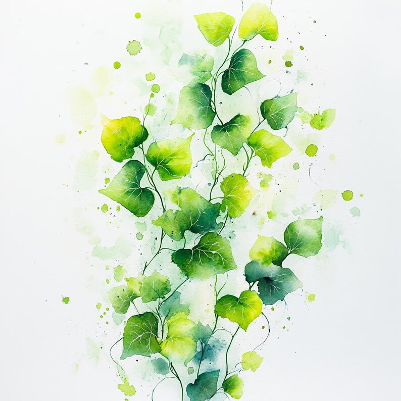 12 Watercolor Hedera Helix, Hedera Helix Clipart, Minimalistic Art ...