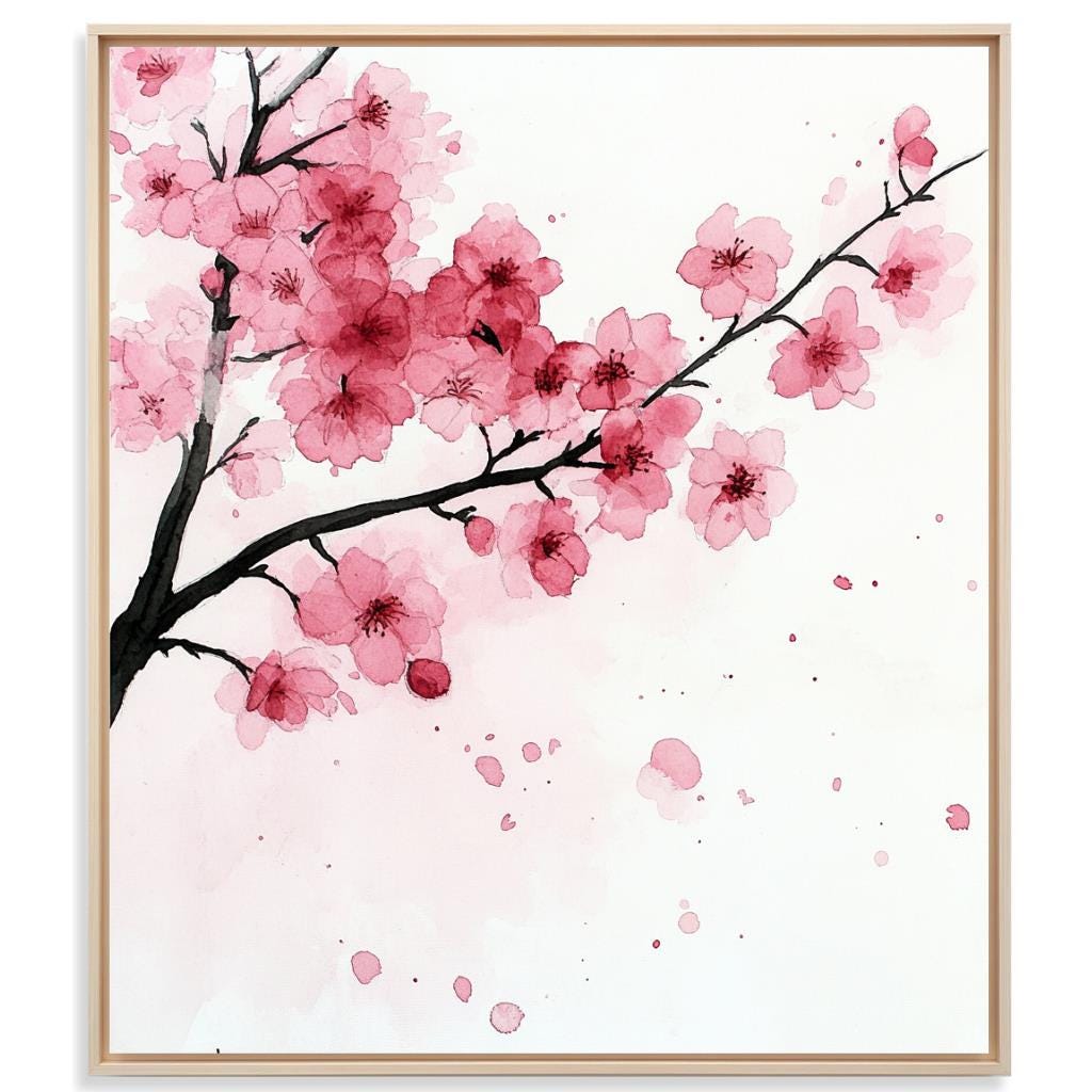 12 Japanese Cherry Trees Clipart, Watercolor, Cherry Tree Clipart ...