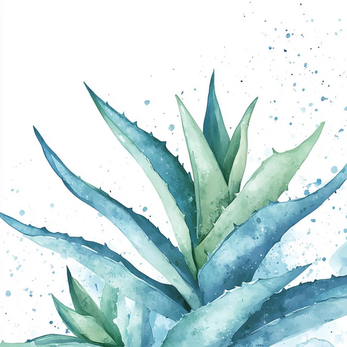 12 Watercolor Aloe Vera Prints, Plant Clipart, Minimalistic Art ...