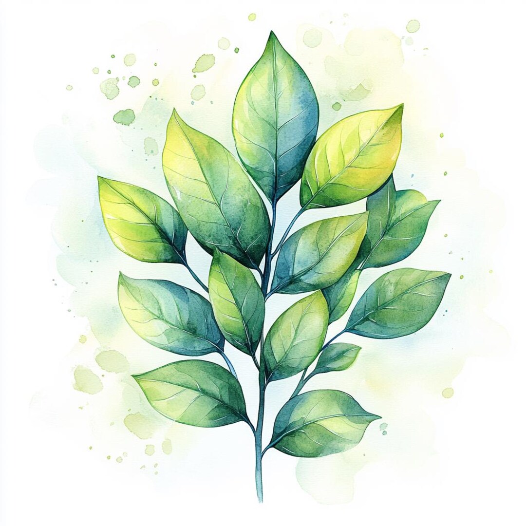 12 Watercolor Fiddle Leaf Fig Prints, Plant Clipart, Minimalistic Art ...