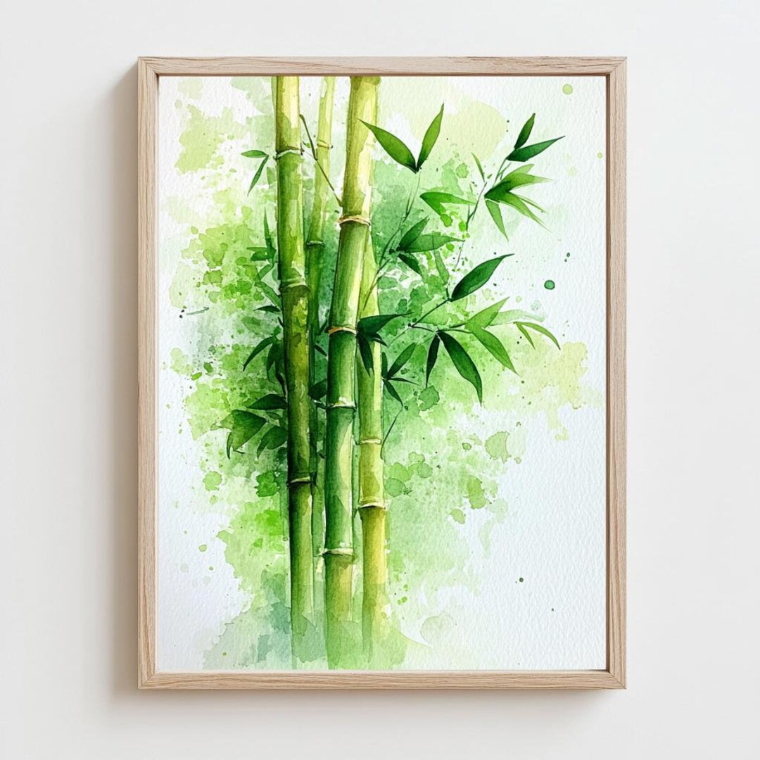 17 Watercolor Bamboo Prints, Plant Clipart, Minimalistic Art, Botanical ...