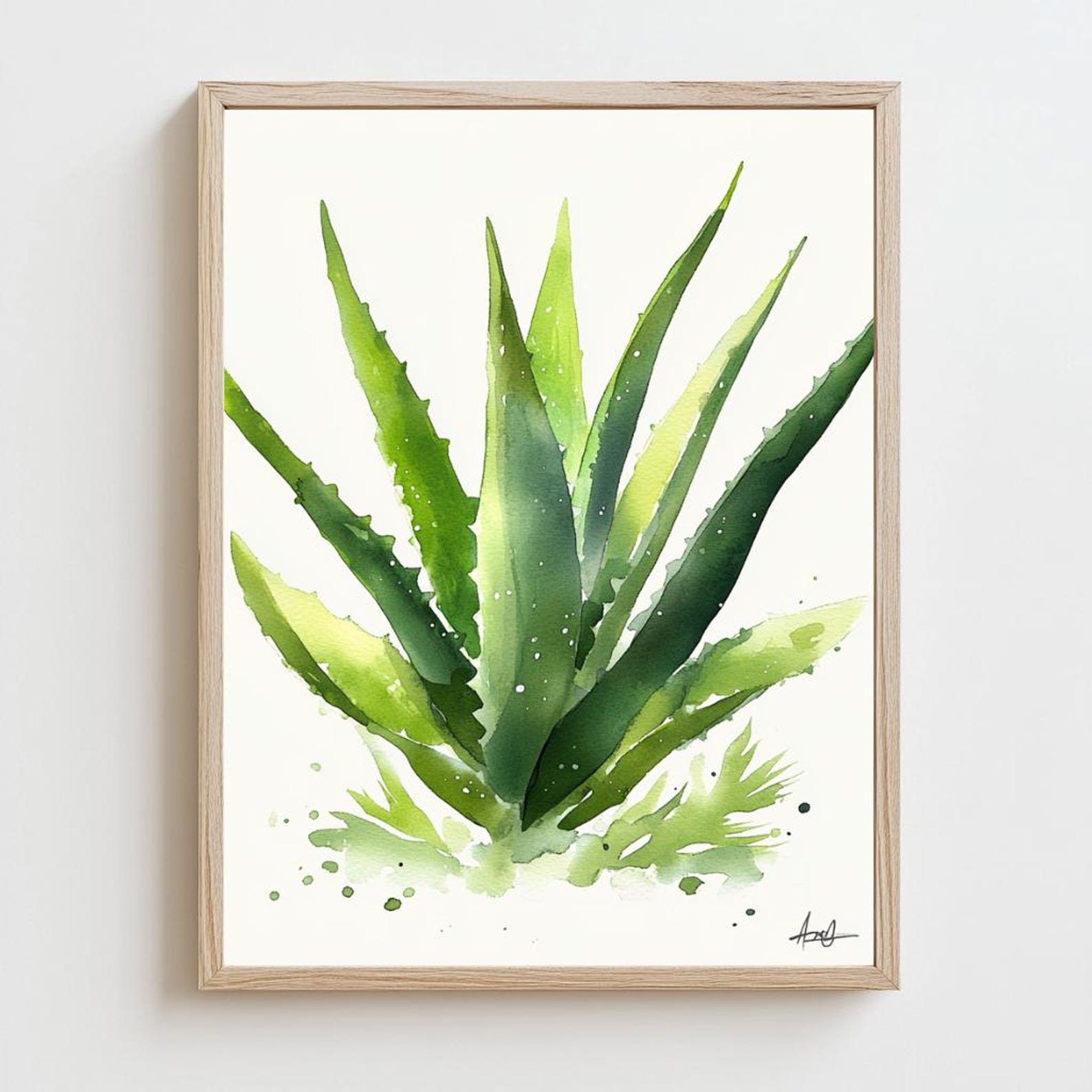 12 Watercolor Aloe Vera Prints, Plant Clipart, Minimalistic Art ...