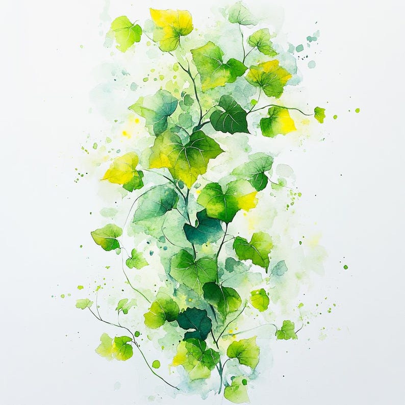 12 Watercolor Hedera Helix, Hedera Helix Clipart, Minimalistic Art ...