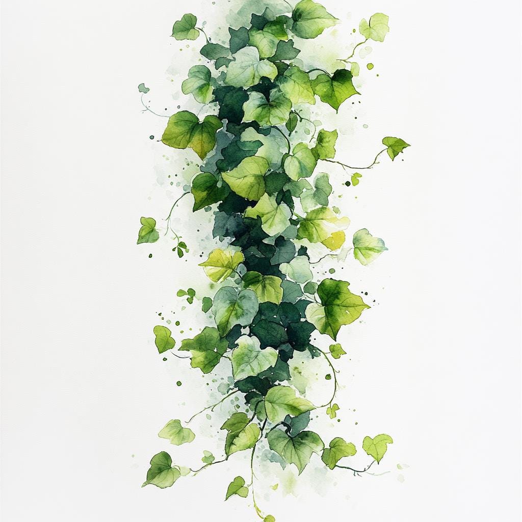 12 Watercolor Hedera Helix Ivy, Hedera Helix Clipart, Minimalistic Art ...