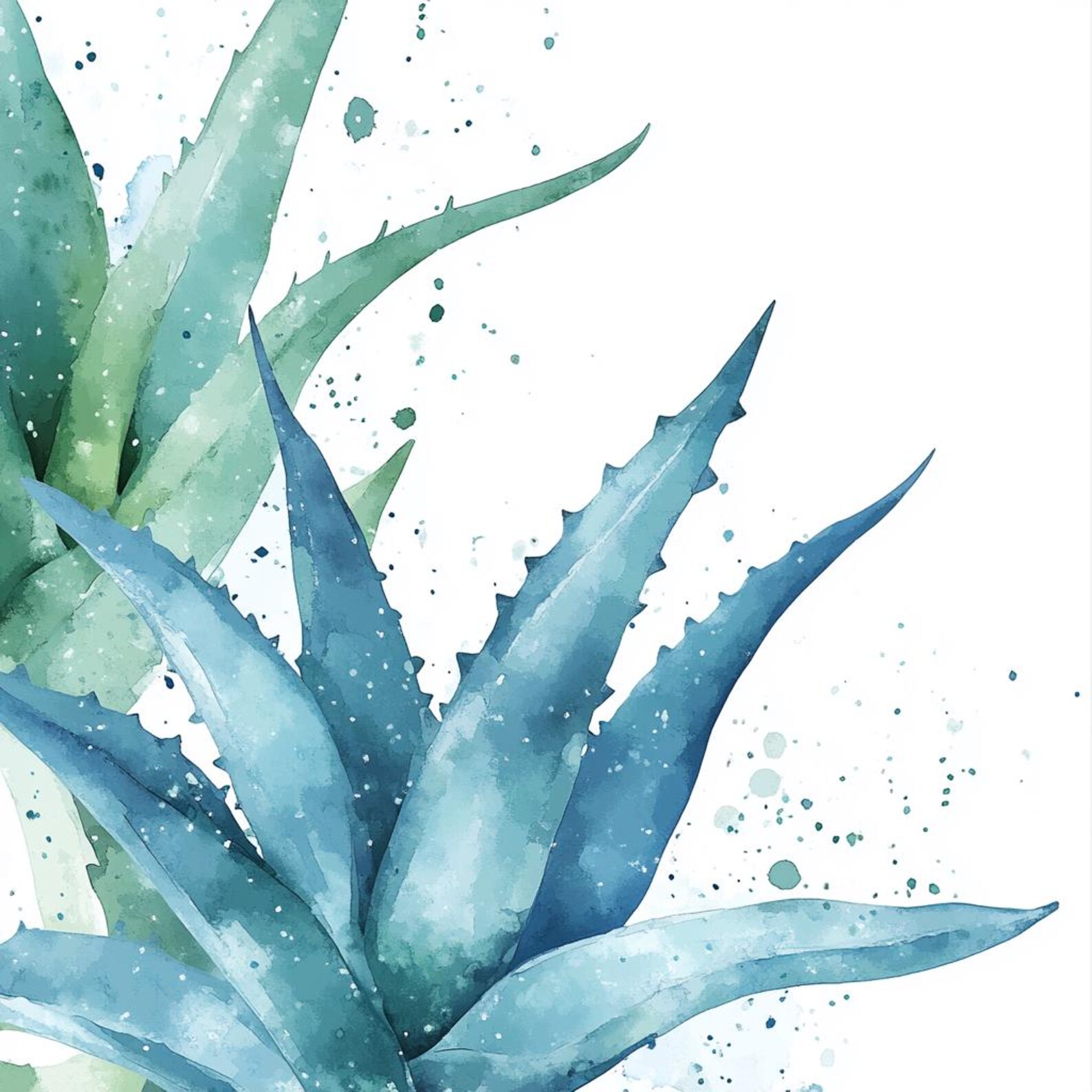 12 Watercolor Aloe Vera Prints, Plant Clipart, Minimalistic Art ...