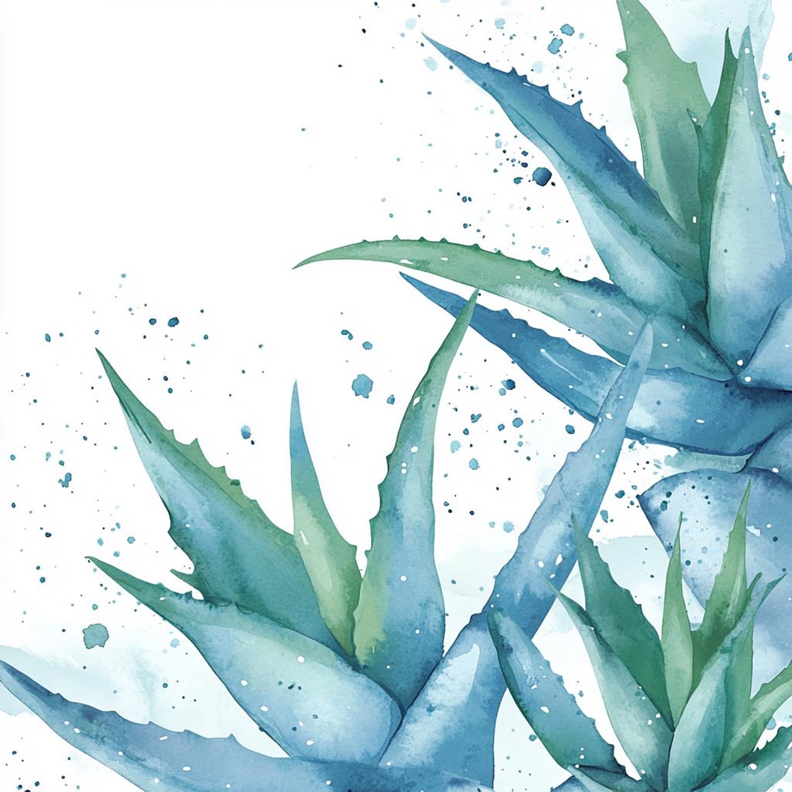 12 Watercolor Aloe Vera Prints, Plant Clipart, Minimalistic Art ...