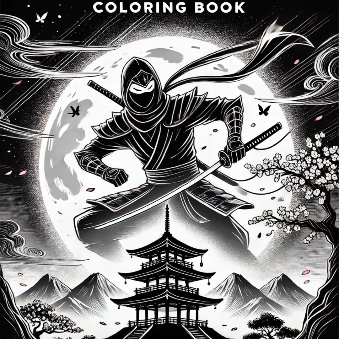 Ninja Coloring Book - Etsy