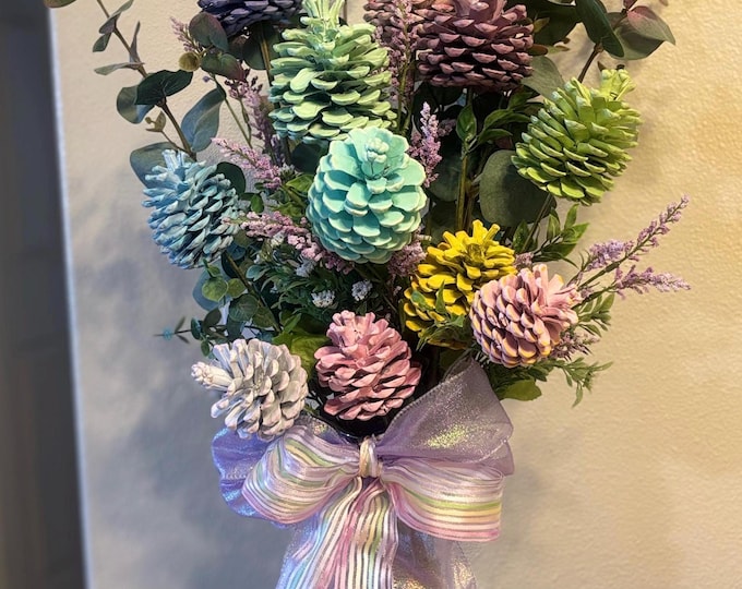 Fall Pine Cone Flowers, ONE DOZEN, ORIGINAL, on 12-inch Stems ...