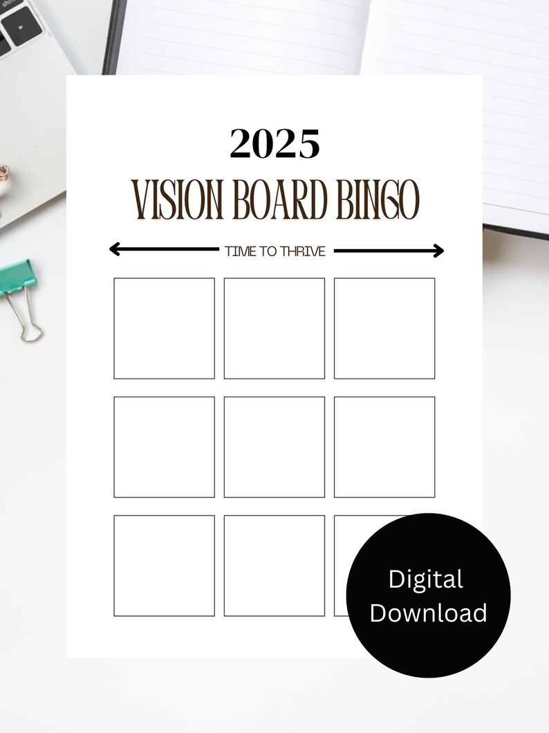 2025 Blank Vision Board Bingo - Etsy