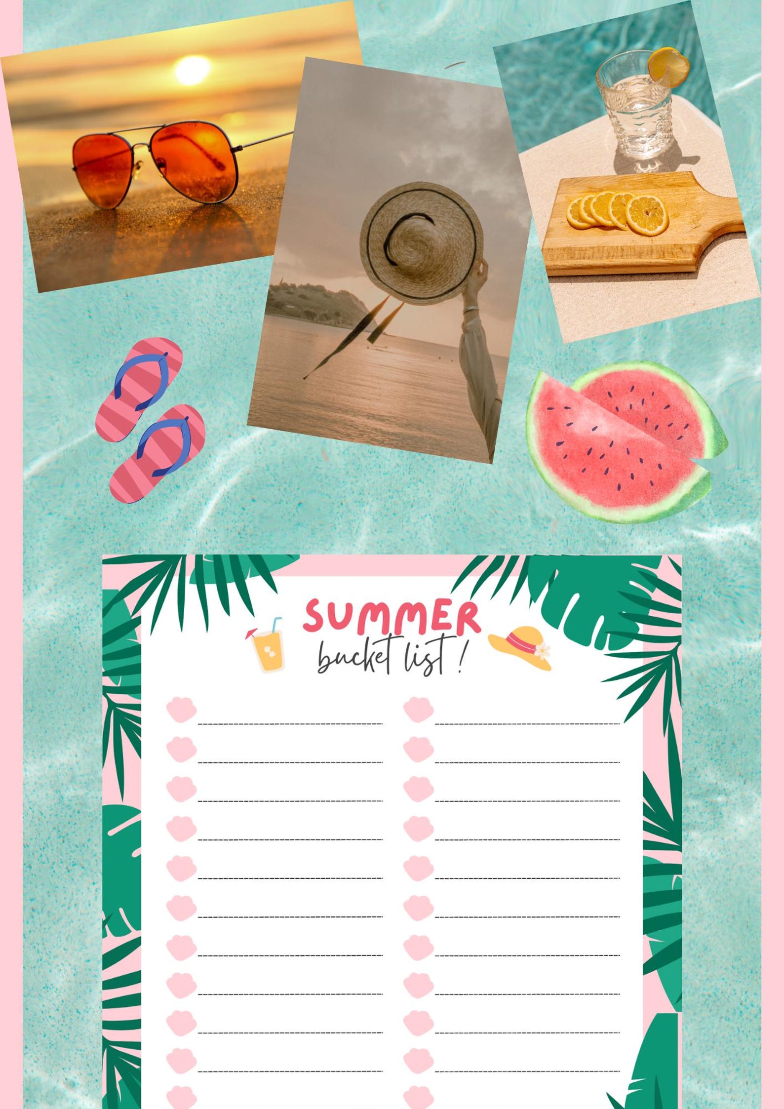 Blank Summer Bucket List - Etsy