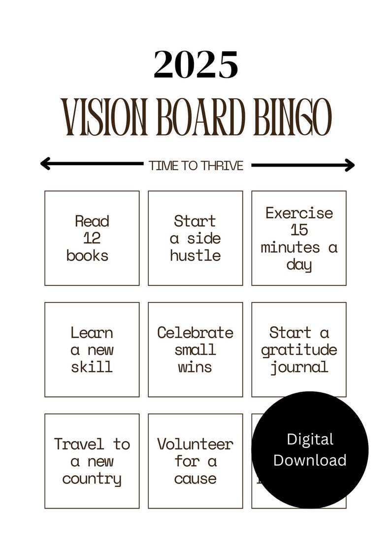 2025 Vision Board Bingo - Etsy