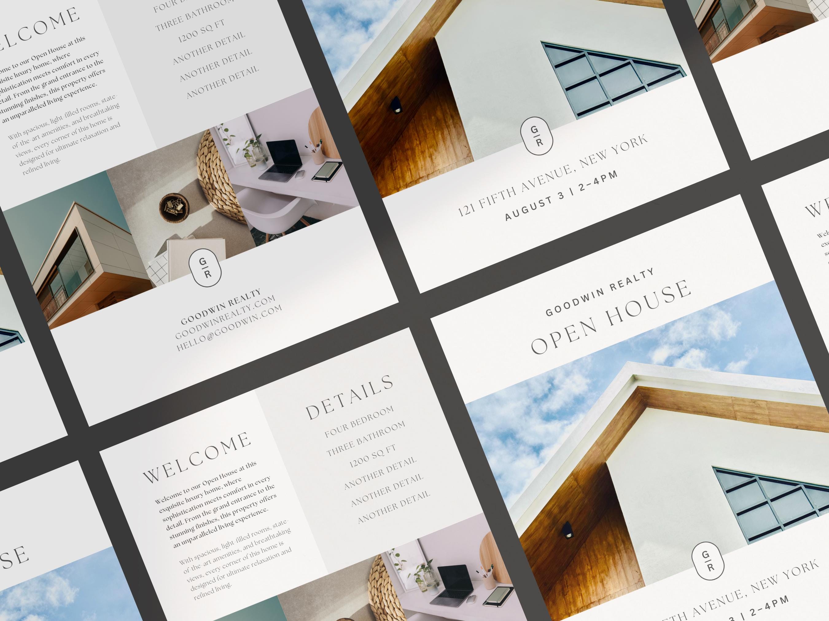 Real Estate Open House Flyer Template: Minimalist Design (canva ...