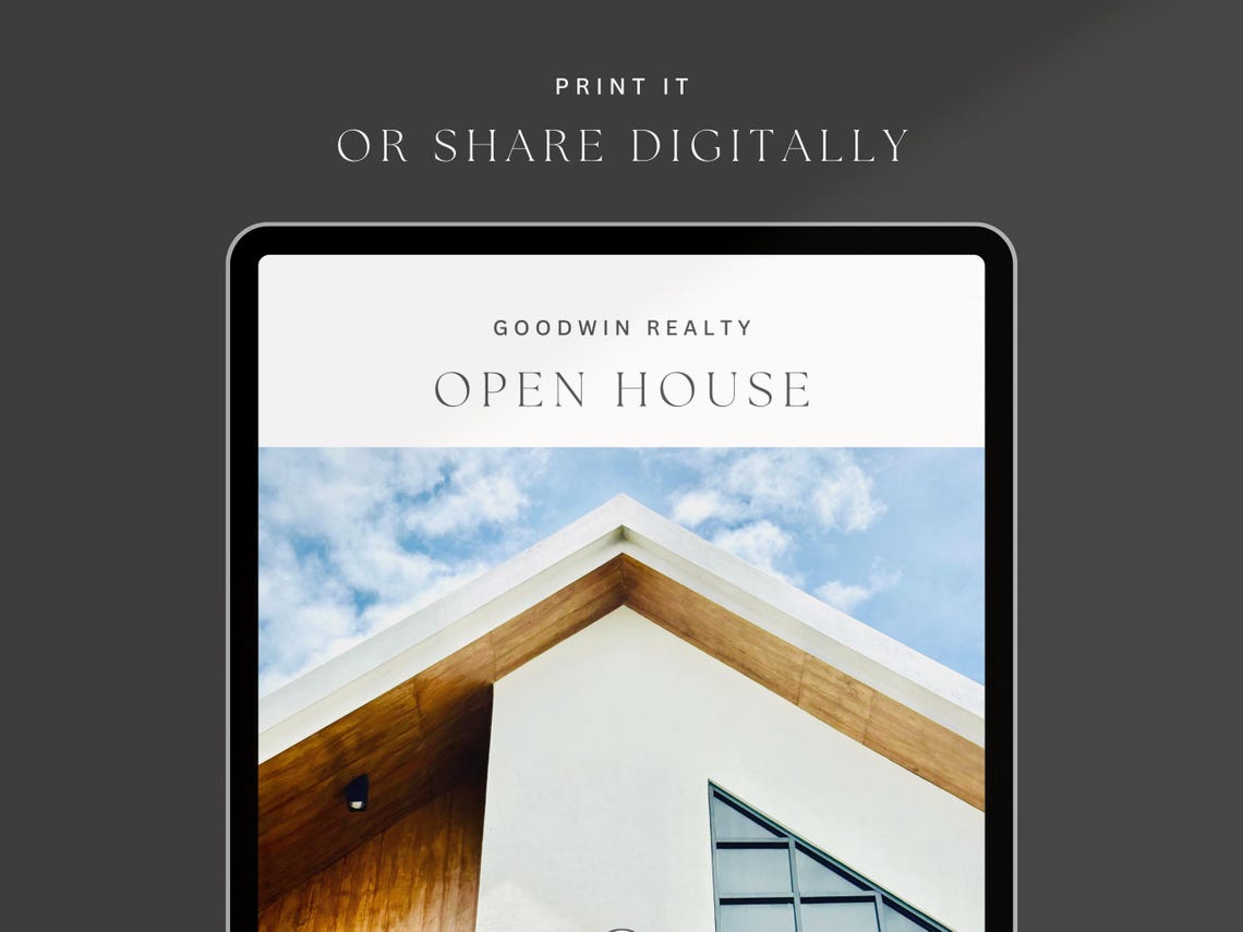 Real Estate Open House Flyer Template: Minimalist Design (canva ...