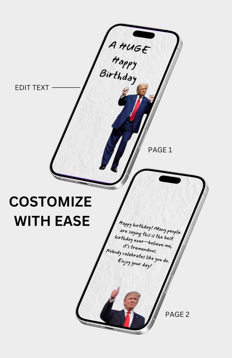 Make Birthdays Great Again: Funny Trump Card Template - Etsy