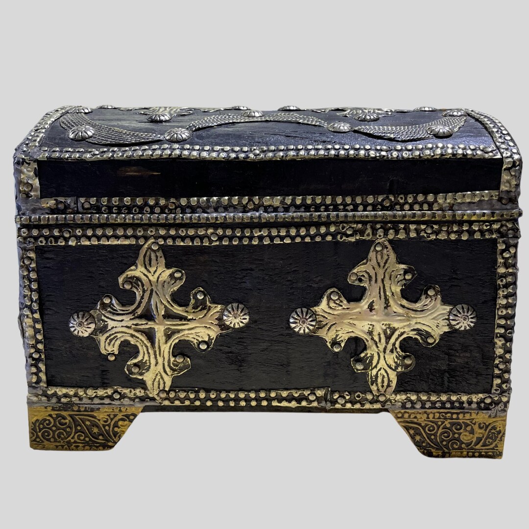 Handmade Moroccan Sahara Jewelry Box Engraved Copper Treasure Chest for ...