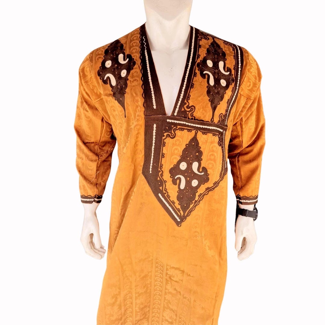 Hand-embroidered Sahrawi Kaftan for Men: Moroccan Desert Robe - Etsy