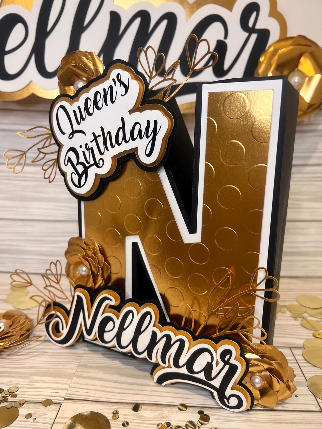 50th Birthday 3D Letter, Customized Anniversary Capital Letter, Golden ...