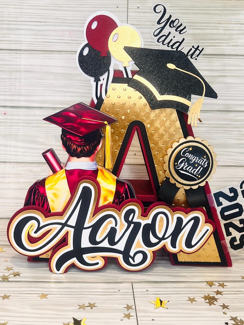 Graduation 3D Letter, Customized Capital Letter and Centerpiece ...