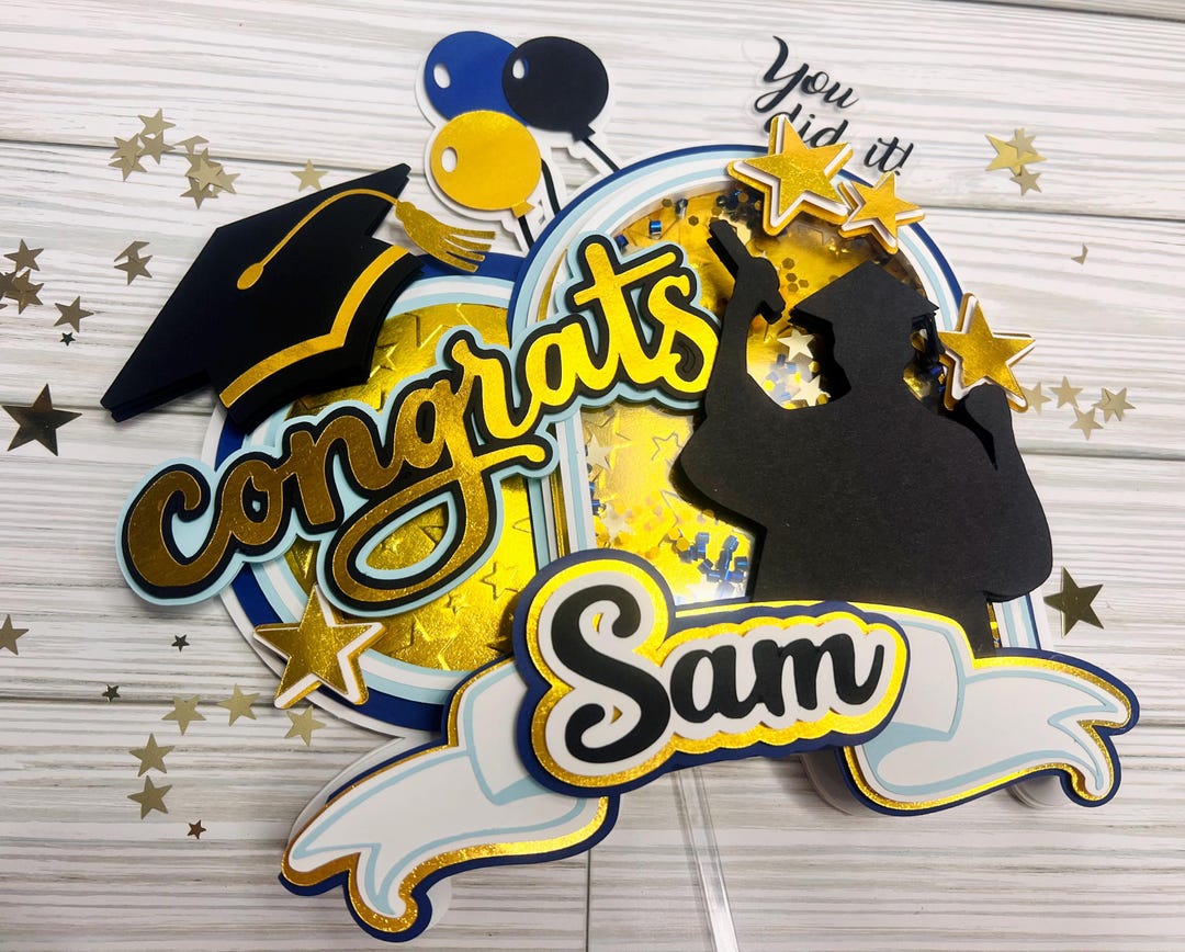 Graduation Cake Topper, Customized Grads Cake Decor, Graduation Party ...
