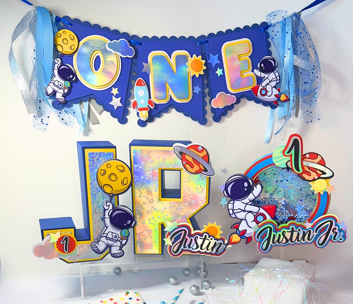 Astronaut Birthday Banner, Custom Out of Space Party Decoration ...