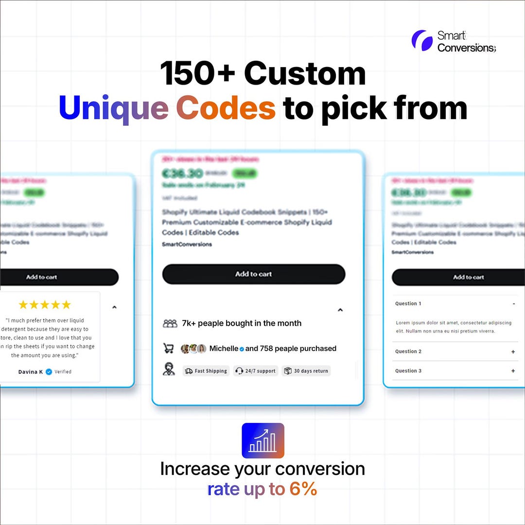 164+ Premium Liquid Codes | Customizable Shopify Ultimate Liquid Codebook Snippets | E-commerce ...