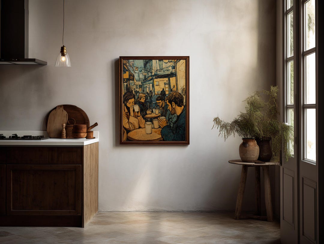 Cafe Street Inspired Art / Coffee Poster / Café Decor / Digital Print ...