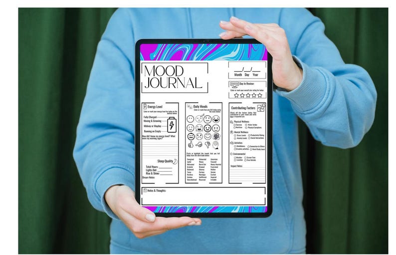 Printable Daily Mood Journal Template (groovy) - Etsy