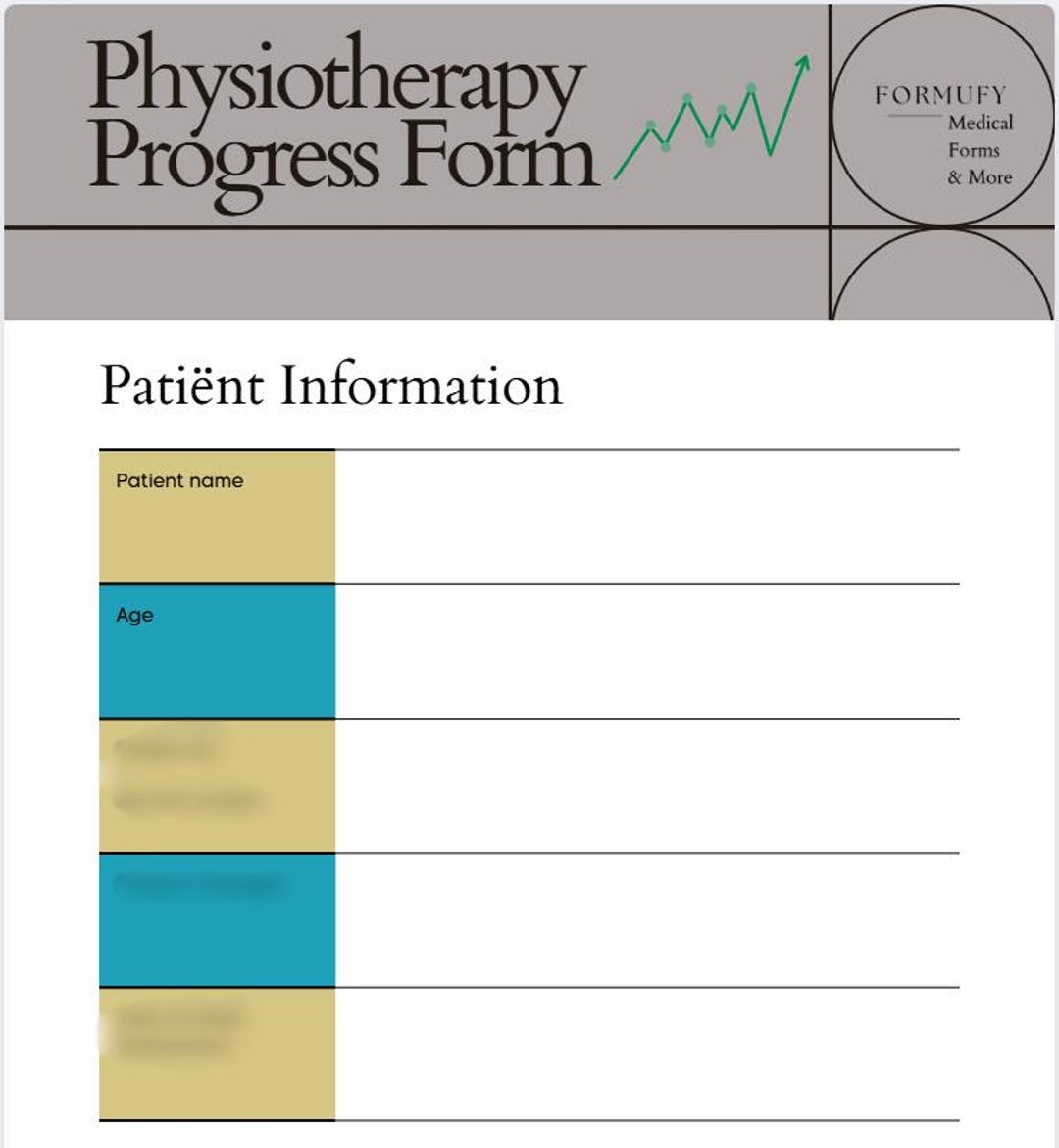 Comprehensive Physical Therapy Progress Form Template Editable ...