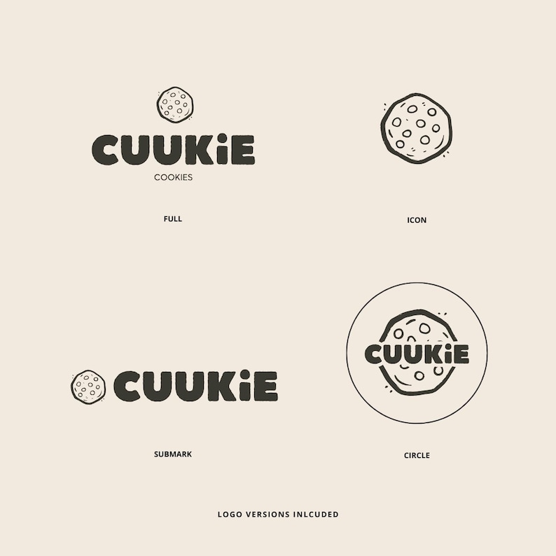 Cookie Logo, Bakery Logo, Logo With Cookie, Cafe Logo, Premade Logo ...