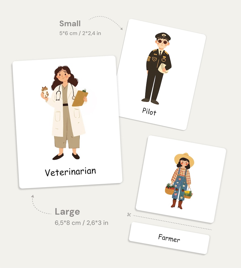 36 Professions and Occupations Flashcards for Kids, Children Learning ...