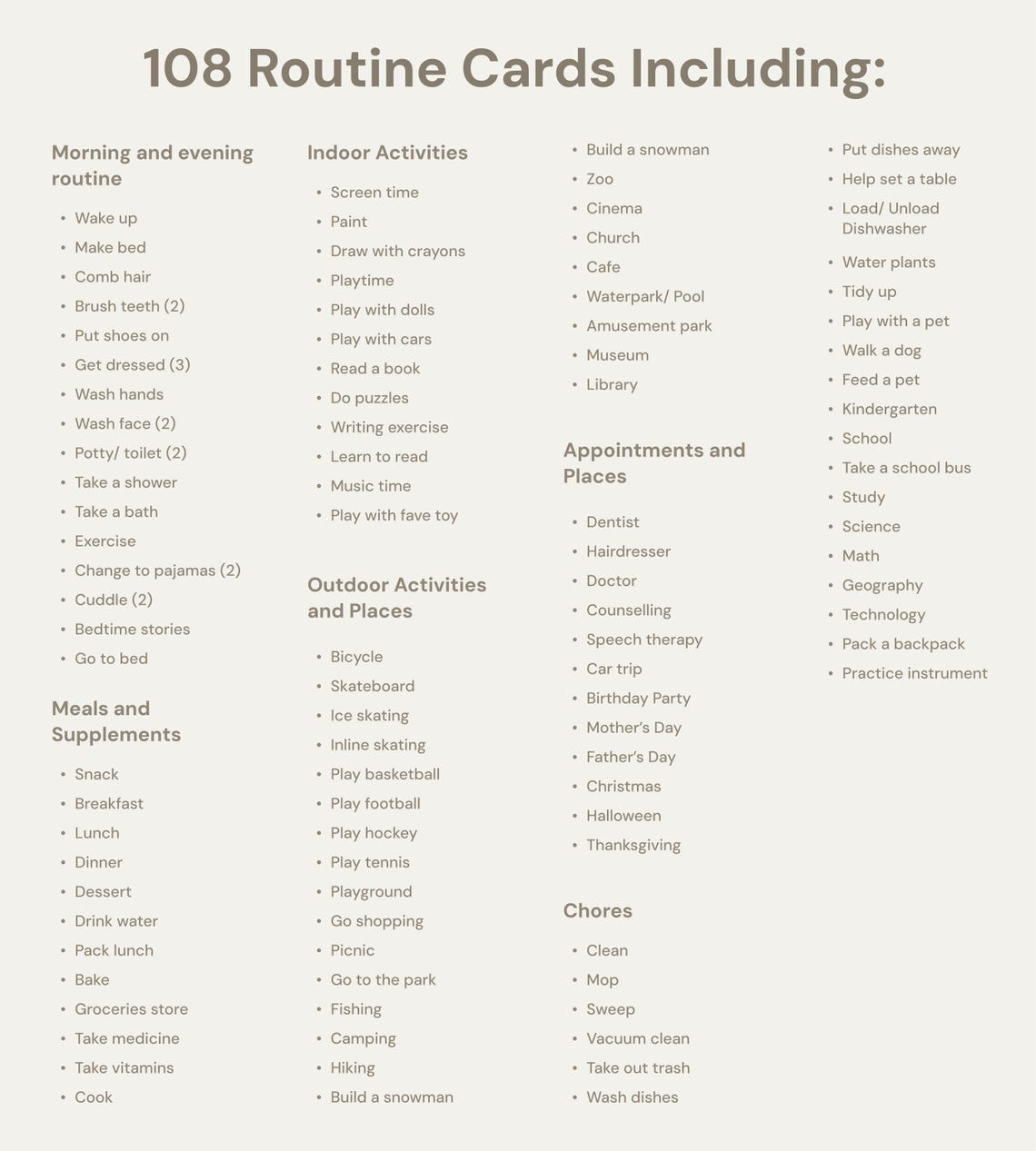 Daily Routine Cards Visual Schedule Toddler Routine Chart for Kids ...