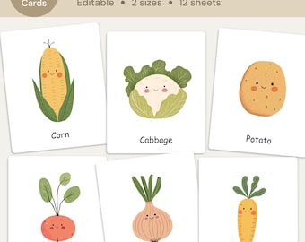 32 Vegetables Flashcards, Image Cards for Kids, Preschool, Nomenclature ...