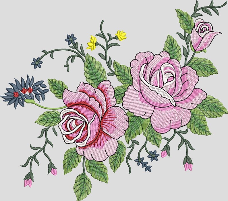 Unique Floral Embroidery Pattern for Pillows, Ladies' Shirts, and ...